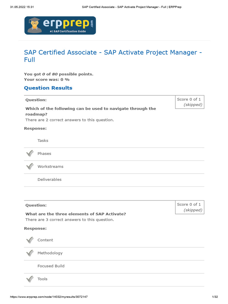 SAP Certified Associate - SAP Activate Project Manager - Full | Download Free PDF | Scrum ...