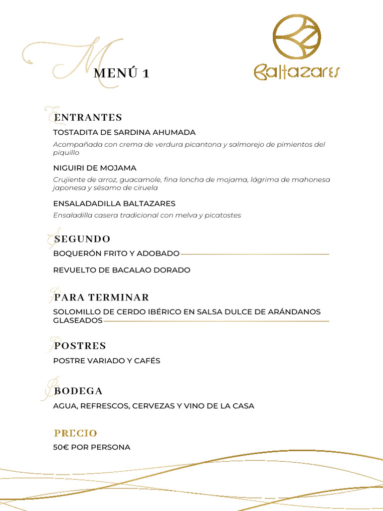 Baltazares - Menu | PDF | Postres | Cocinando