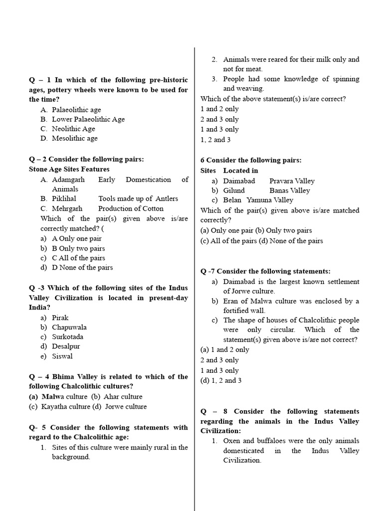 Ancient History - MCQs [Part 1] - Question (2) | PDF | Ashoka | Indian Philosophy
