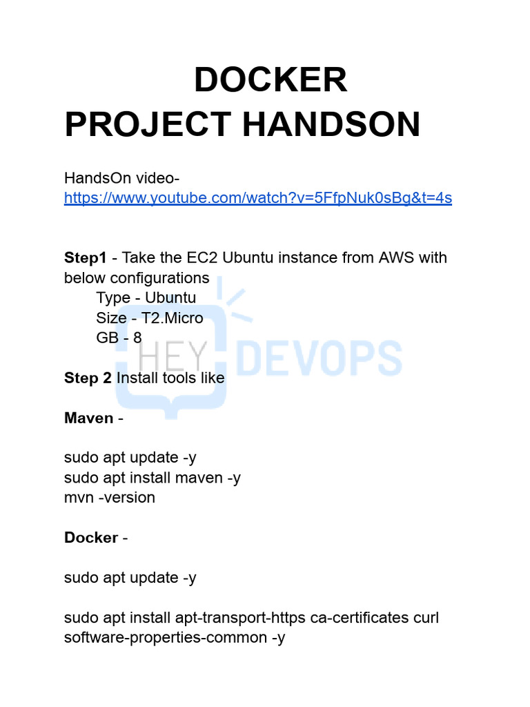 Docker HandsOn For Freshers - NON IT | PDF