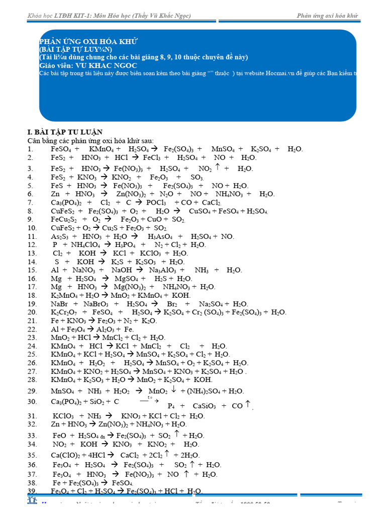 Bai TP PHN NG Oxi Hoa KH | PDF