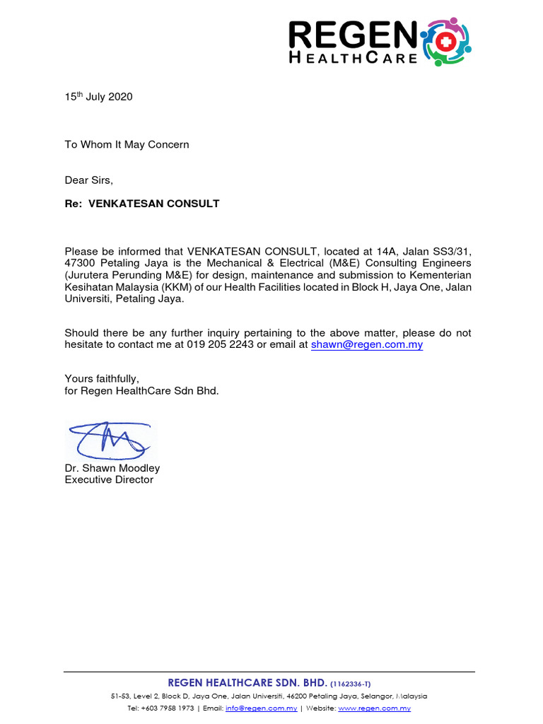 Letter of Confirmation From Client | PDF