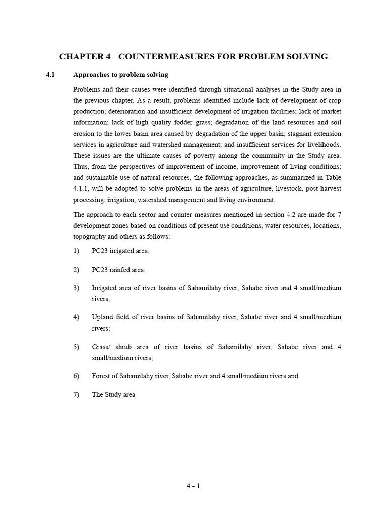 Chapter 4 Countermeasures For Problem Solving | PDF | Agriculture ...