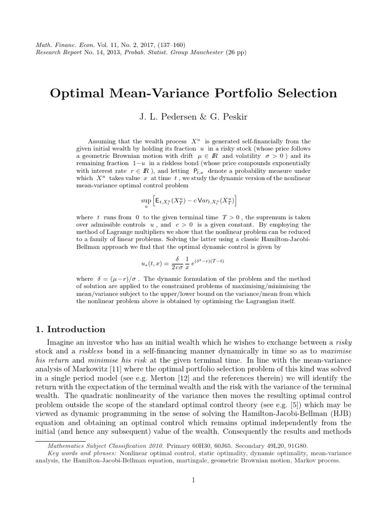 Portfolio | Download Free PDF | Mathematical Optimization | Modern Portfolio Theory