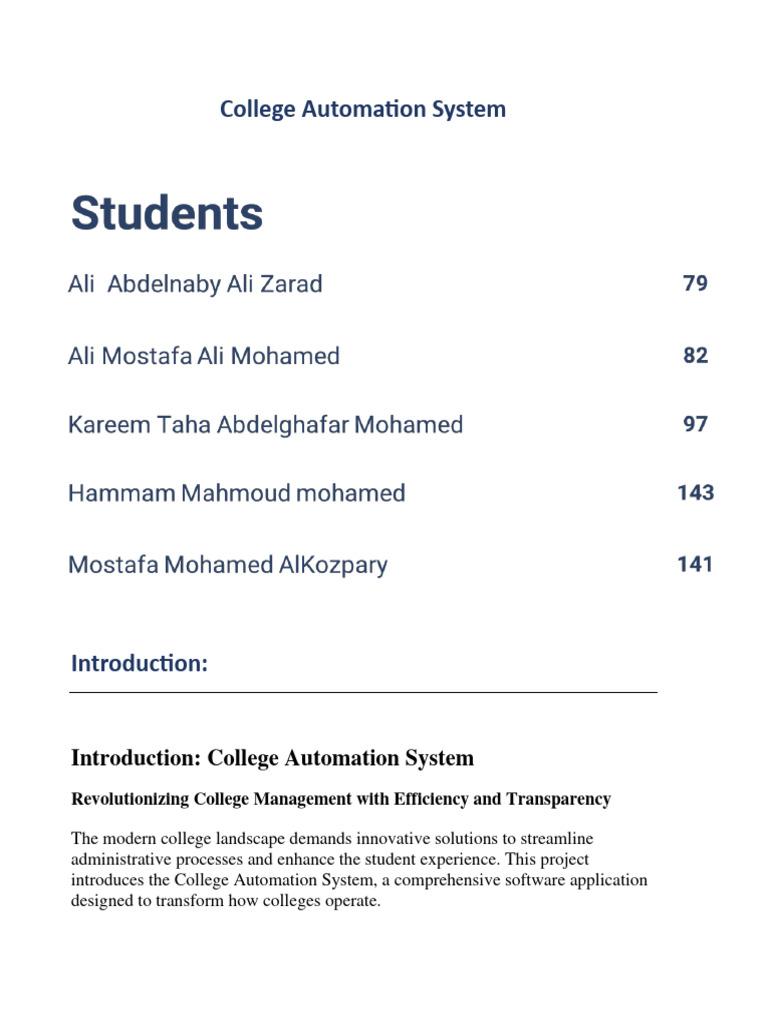College Automation | PDF | Automation | Databases
