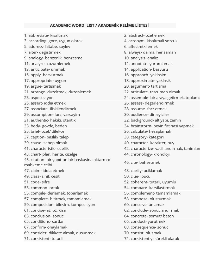 Academic Words | PDF