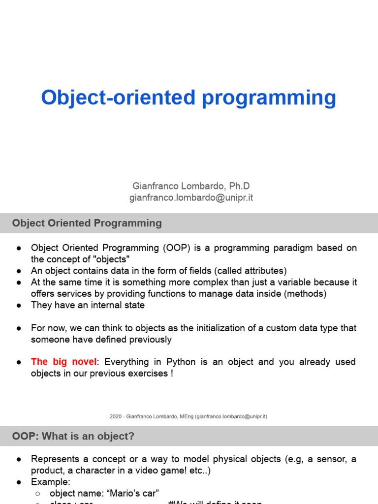 FF - Object Oriented Programming | PDF | Class (Computer Programming ...