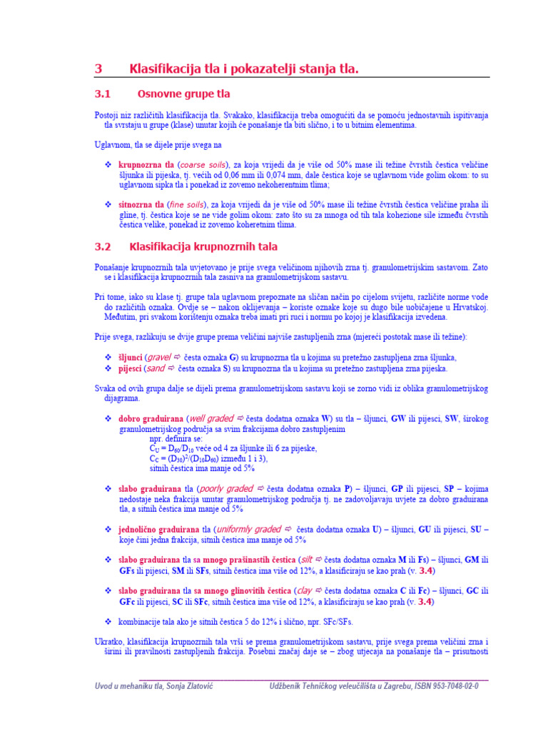 3 Klasifikacija Tla I Pokazatelji Stanja Tla | PDF