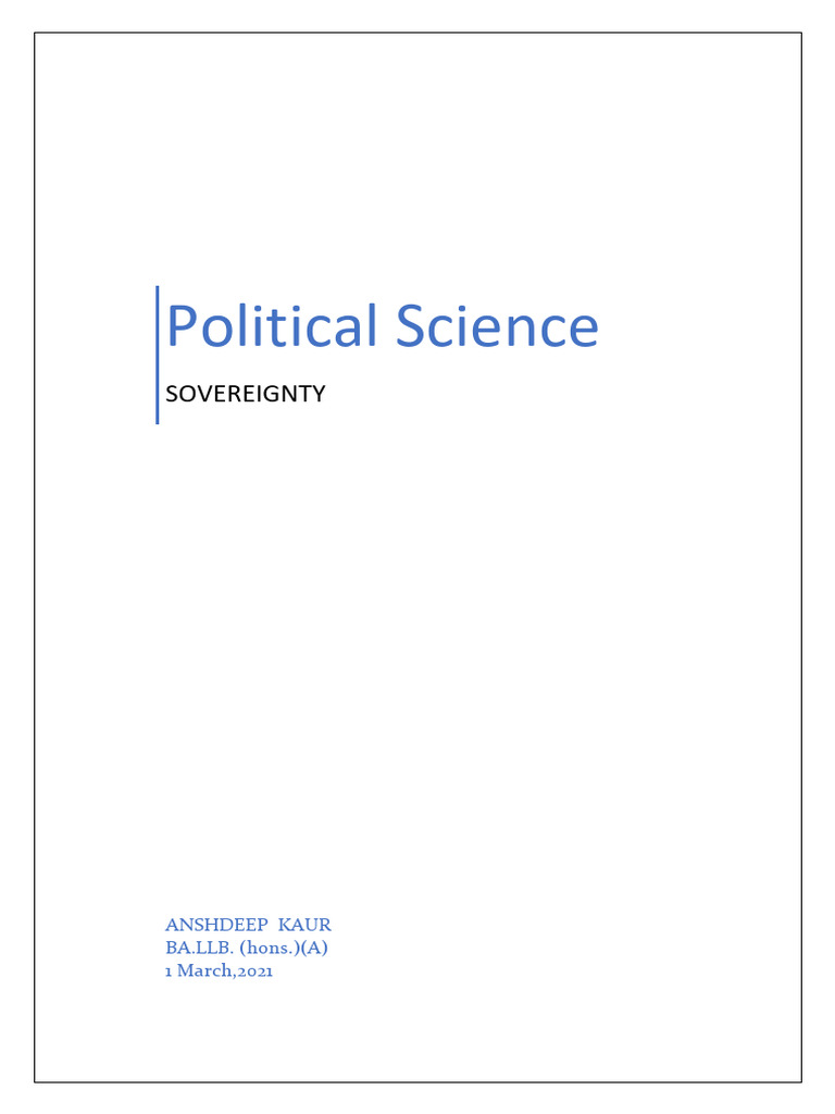 Sovereignty 13 | Download Free PDF | Sovereignty | State (Polity)