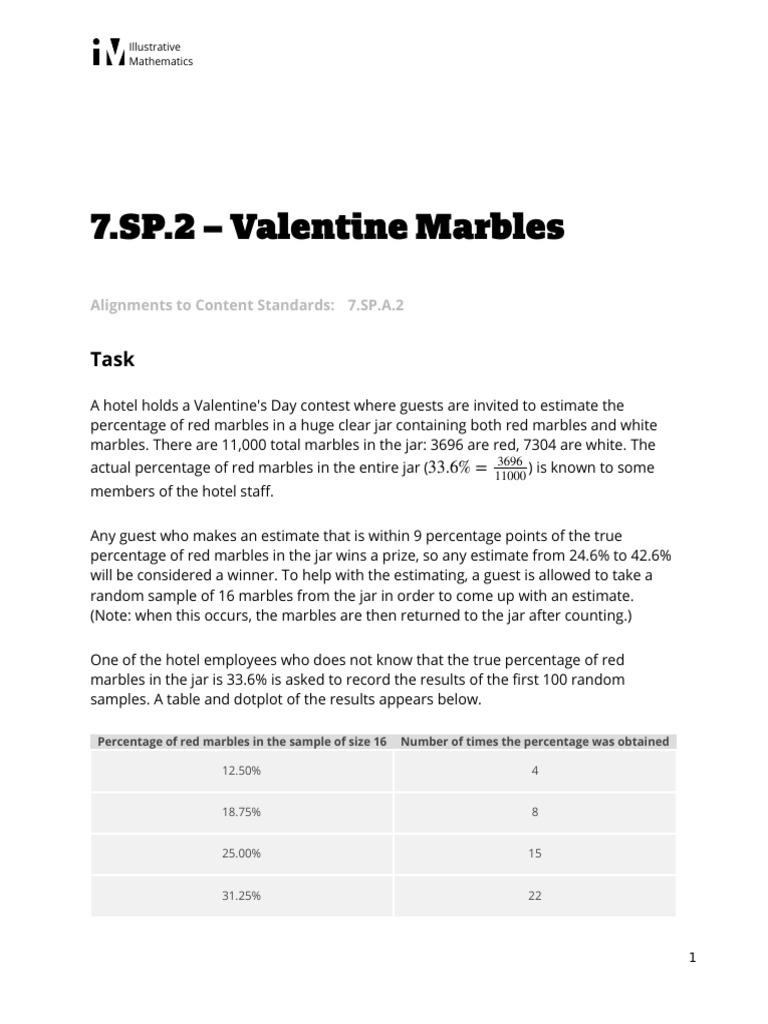 7.SP.A.2 Valentine Marbles | PDF | Probability Distribution | Probability