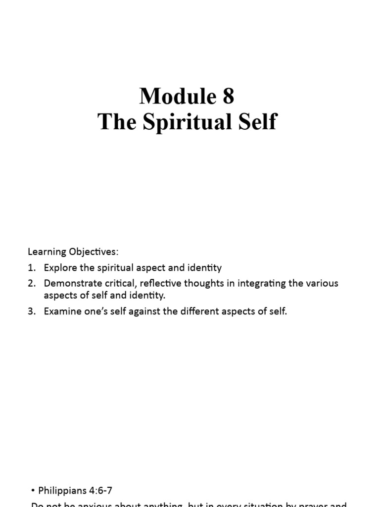 UTS Module 8 Spiritual Self | PDF | God | Spirituality