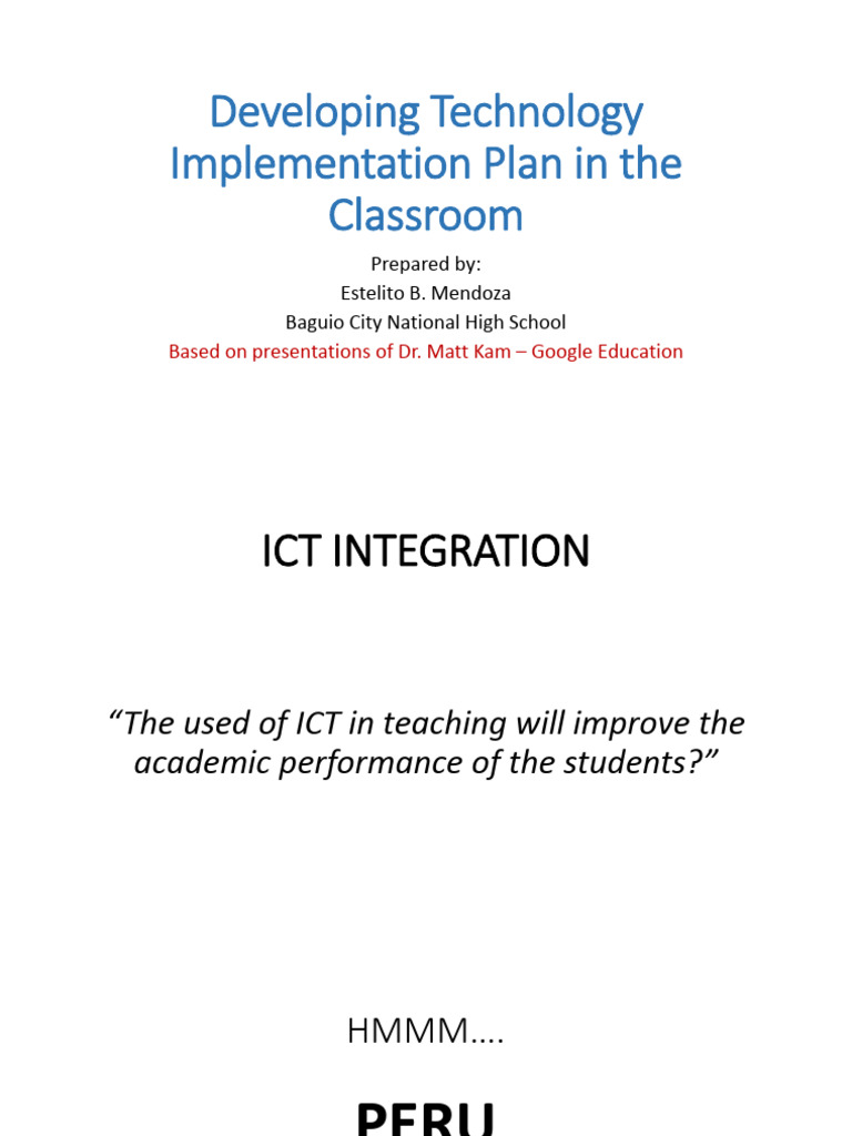 Developing Technology Implementation Plan | PDF | Educational ...