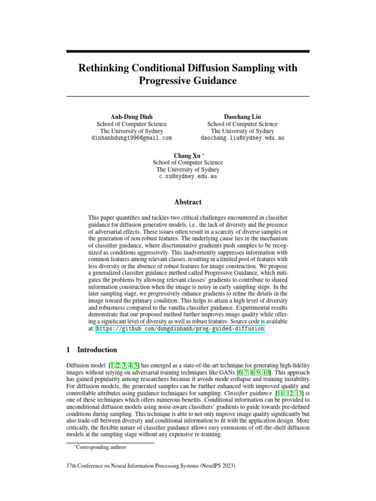 Rethinking Conditional Diffusion Sampling With Progressive Guidance | PDF | Applied Mathematics ...