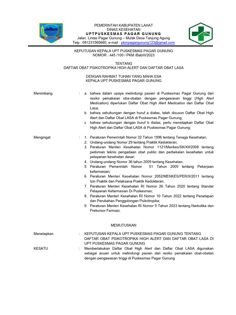 5.3.3.EP.a.SK DAFTAR OBAT PSIKO DAN HIGH ALERT-3 | PDF
