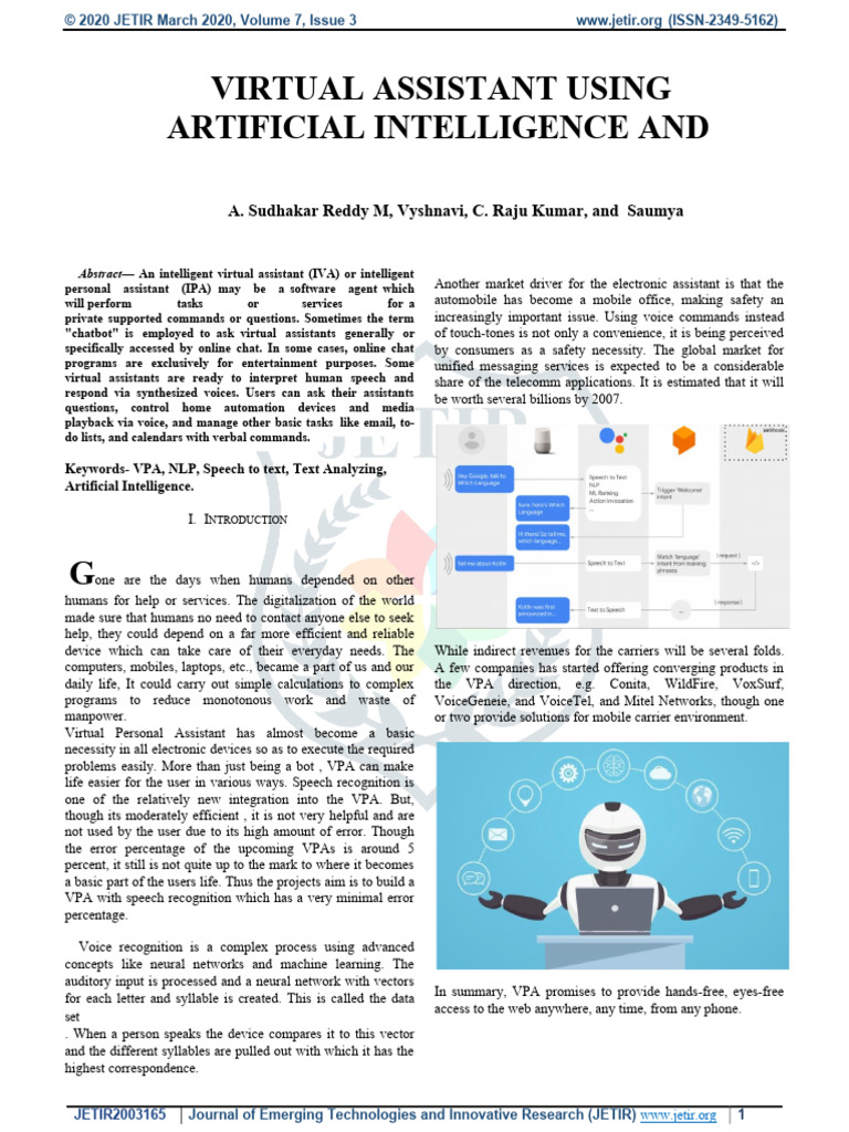JETIR2003165 | PDF | Speech Recognition | Artificial Intelligence