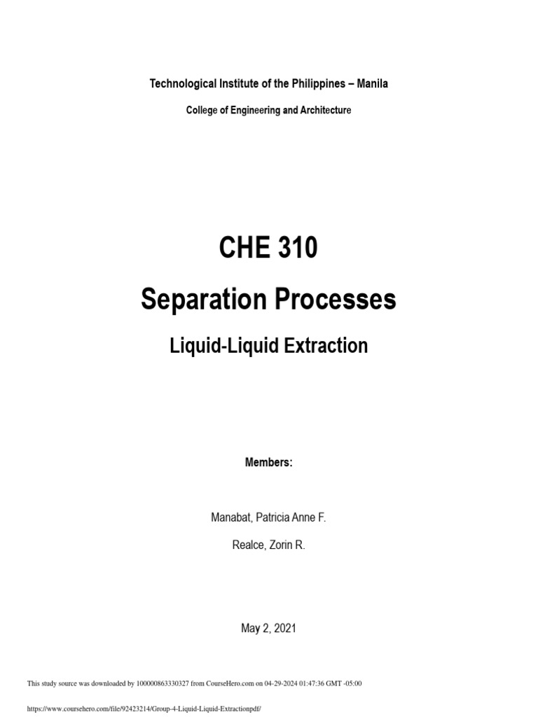 Group 4 Liquid Liquid Extraction PDF | PDF | Solubility | Phase (Matter)
