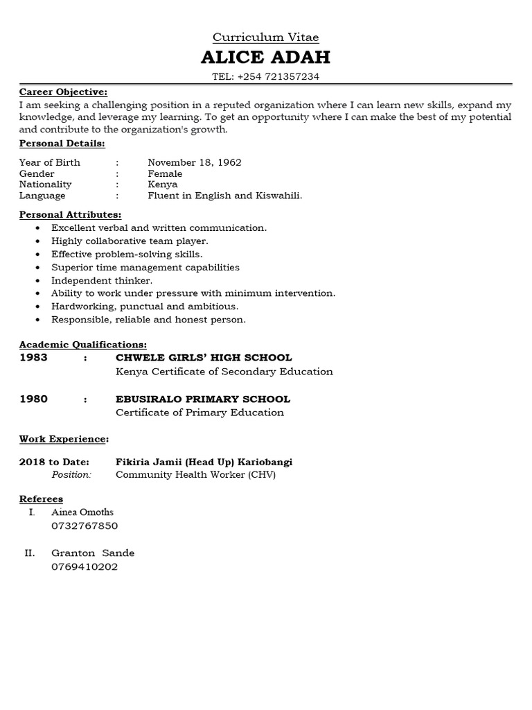 Alice Adah | PDF | Wellness