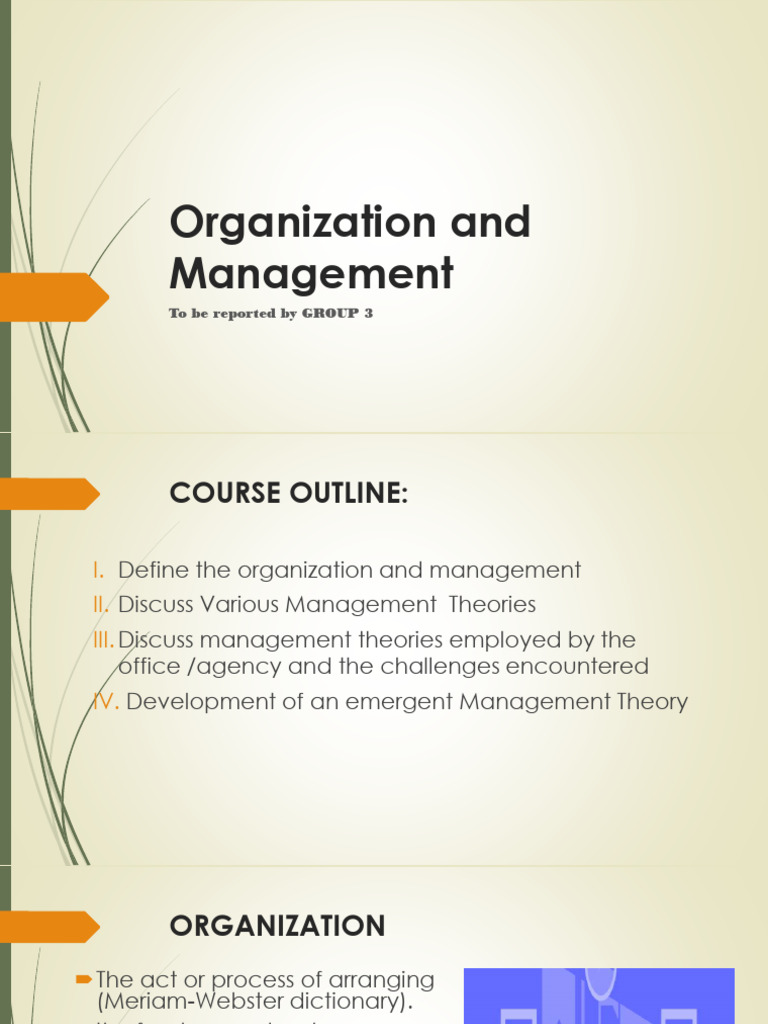 ORGANIZATION AND MANAGEMENT Group 3 | PDF | System | Bureaucracy
