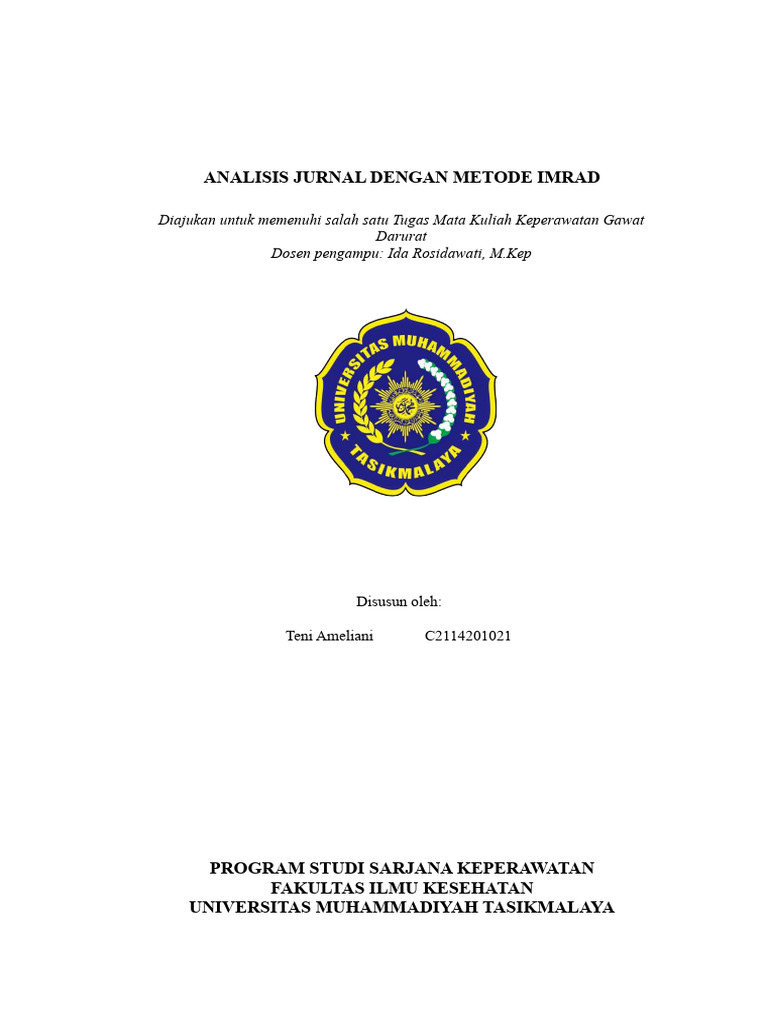 3B - Teni Ameliani - ANALISIS JURNAL METODE IMRAD - Tugas 2 - 2023 | PDF