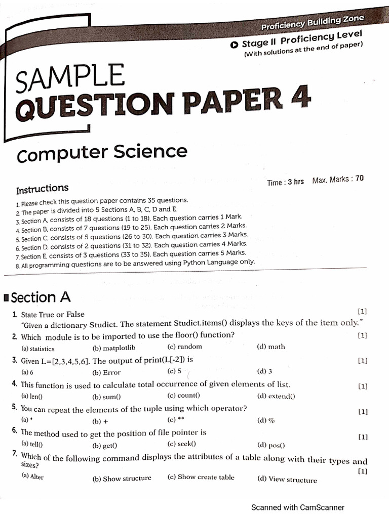Sample Paper 1 | PDF