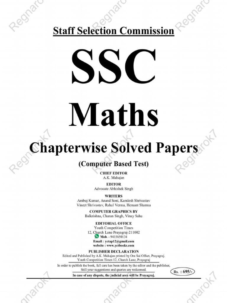 Yct SSC Math Chapterwise Solved (Eng) | PDF