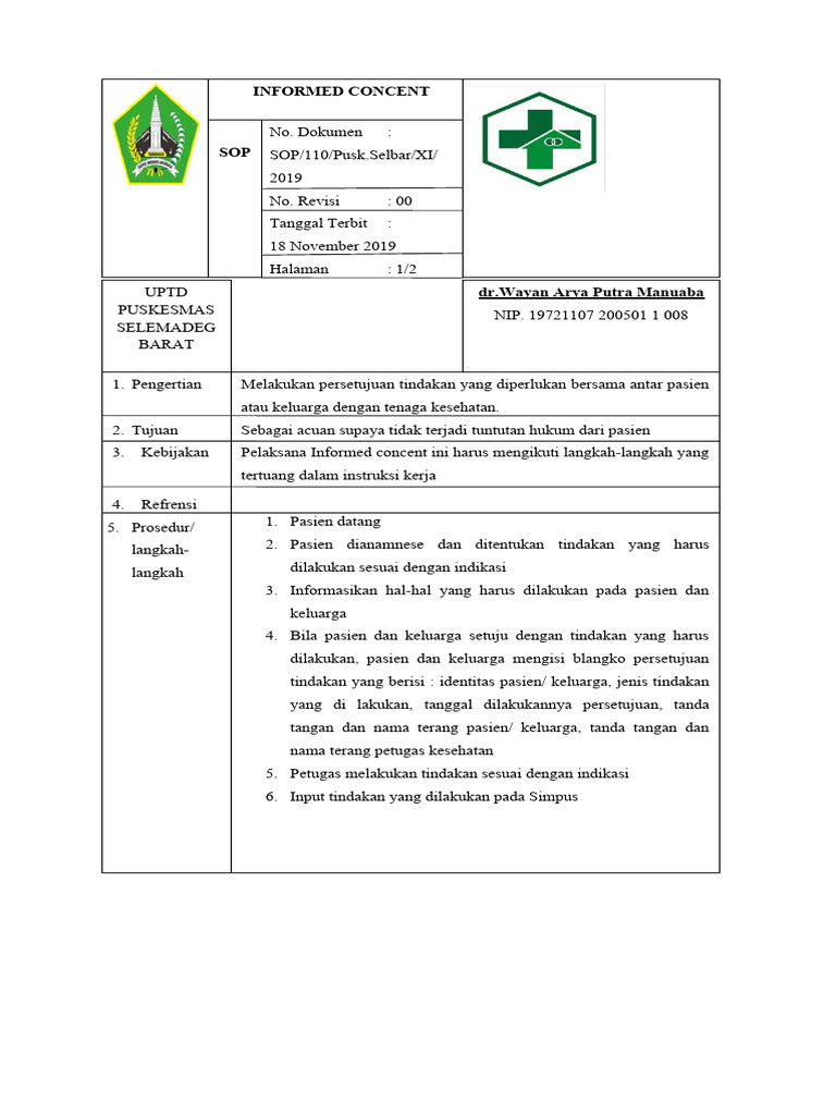 Prosedur Persetujuan Informed Consent | PDF | Hukum