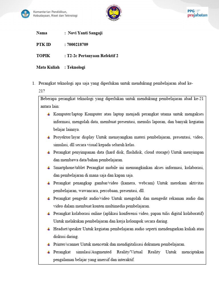 T2-2c Pertanyaan Refektif 2 | PDF