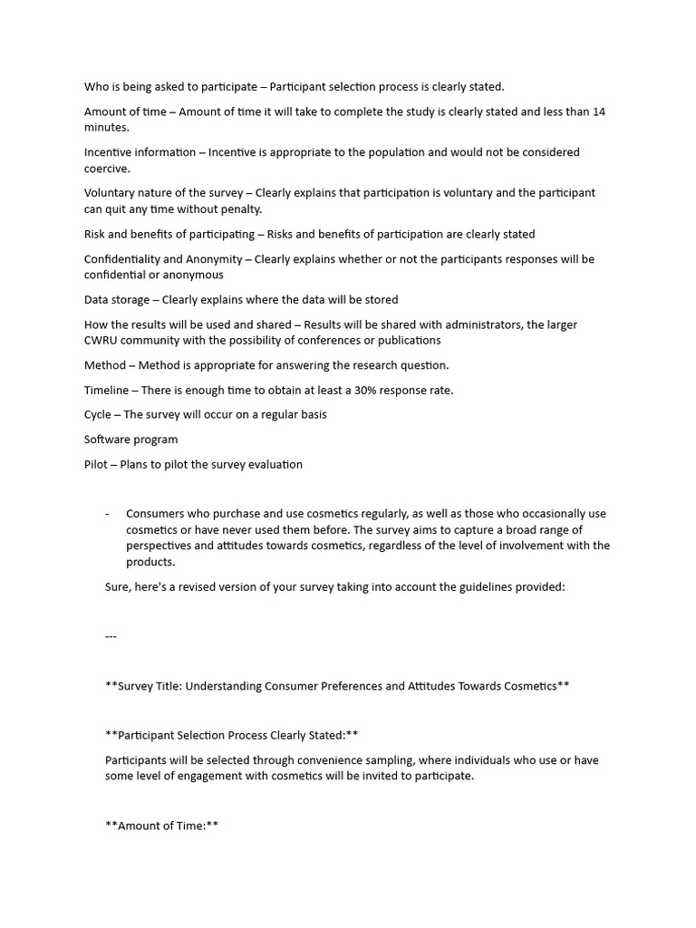 Guideline Survey Draft | PDF | Consumer Behaviour | Information Security