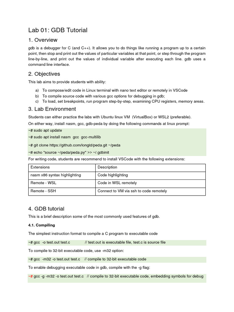 Lab01 Gdb Pdf Integer Computer Science Computer Program 1734