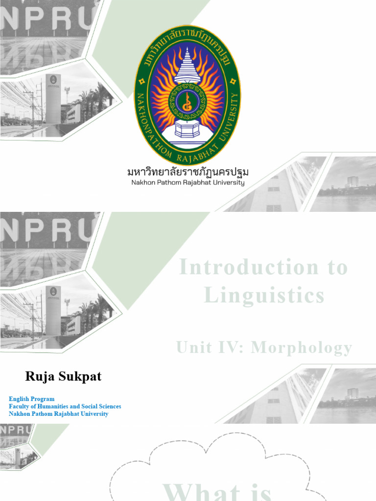 Unit 4 Morphology | PDF | Morphology (Linguistics) | Word