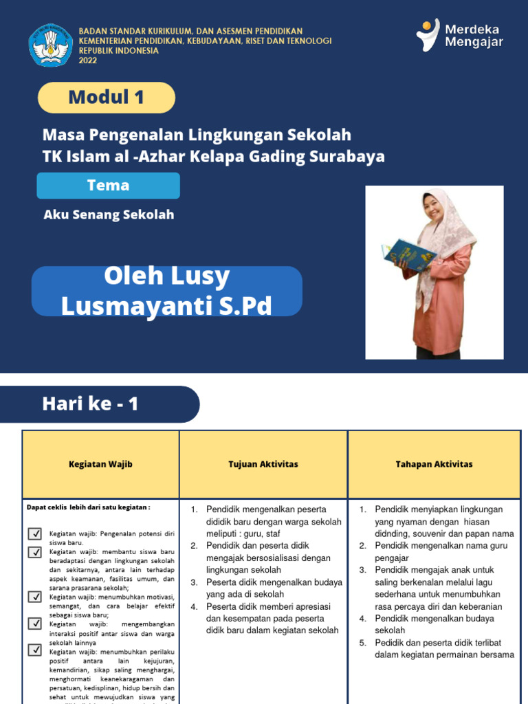 Transisi PAUD SD Kegiatan MPLS SDN Bluru Kidul 1 | PDF