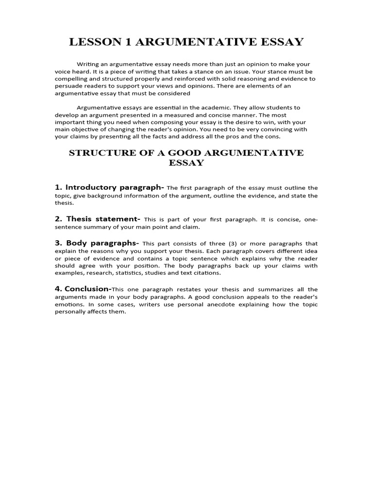 Lesson 1 Argumentative Essay | PDF | Tobacco Smoking | Addiction