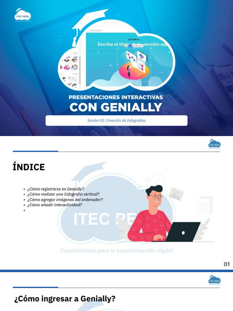 Presentaciones Interactivas Con Genially - Sesión 02 | Descargar gratis PDF | Informática