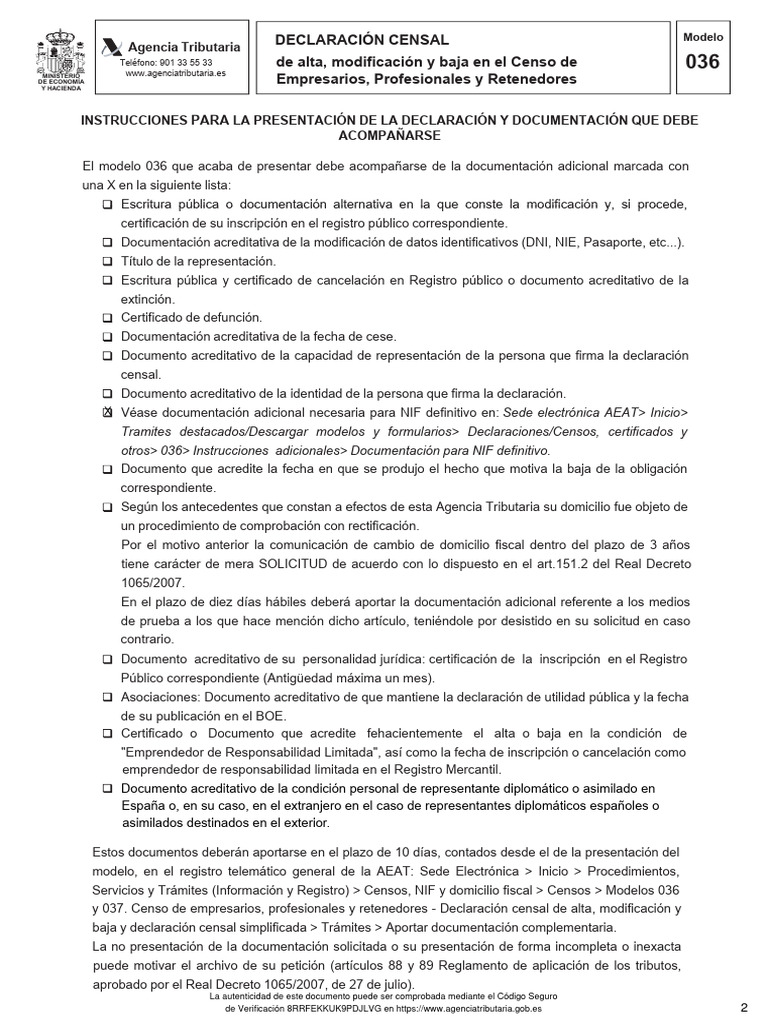 MOD-036-Solicitud-CIF-18.07.X0 | PDF | Documento de identidad | Gobierno