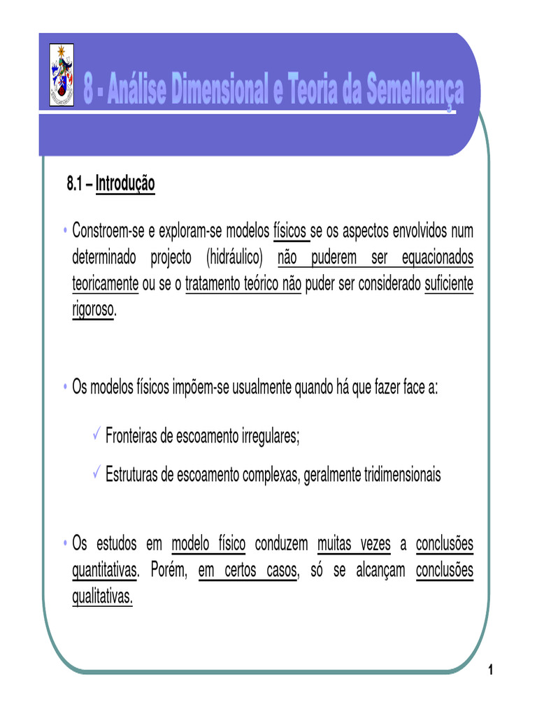 6 - Análise Dimensional e Teoria de Semelhança | Download grátis PDF ...