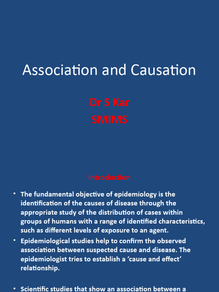 Association and Causation | PDF | Causality | Epidemiology
