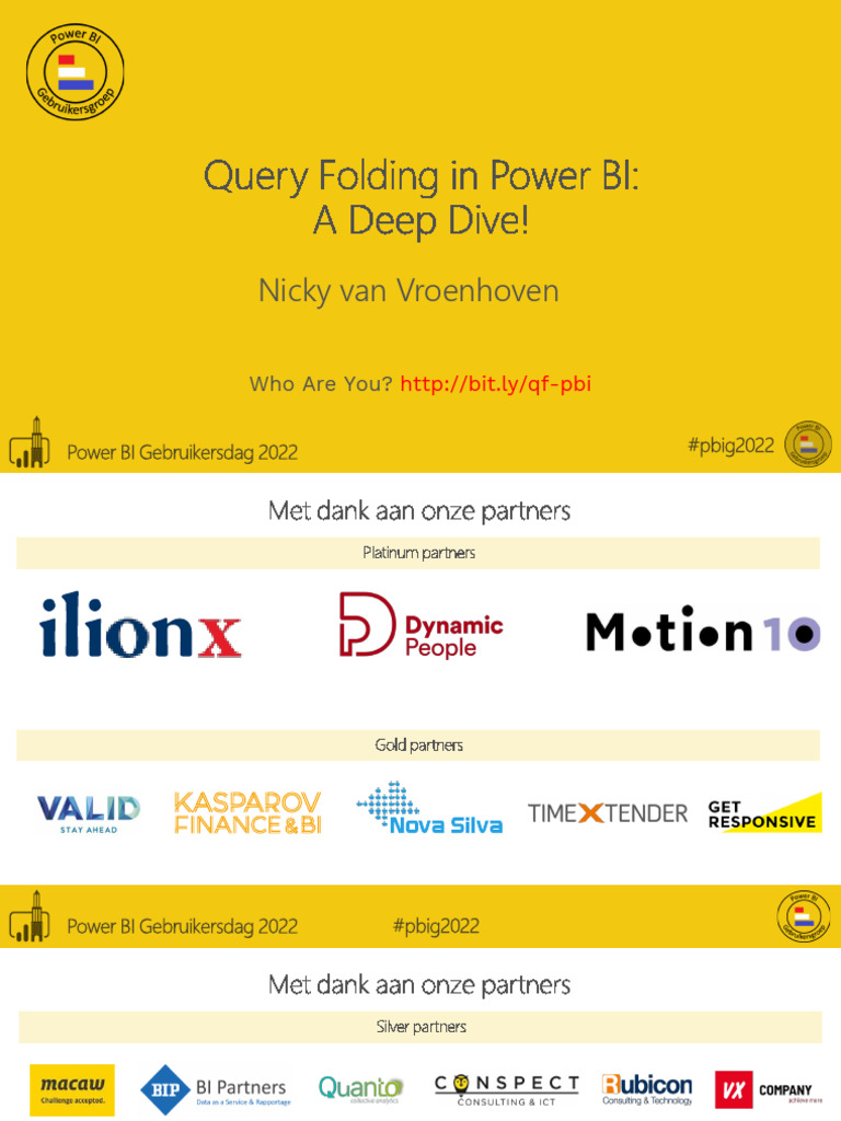 Nicky van Vroenhoven - Query Folding in Power BI | PDF | Sql | Databases