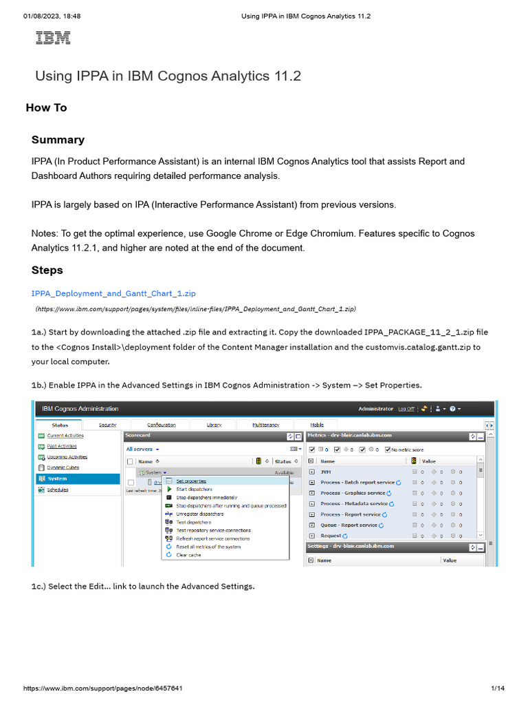 Using IPPA in IBM Cognos Analytics 11.2 | PDF | Databases | Ibm Db2
