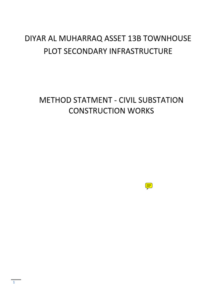 Sample Method Statement For Civil Work | PDF | Plaster | Concrete