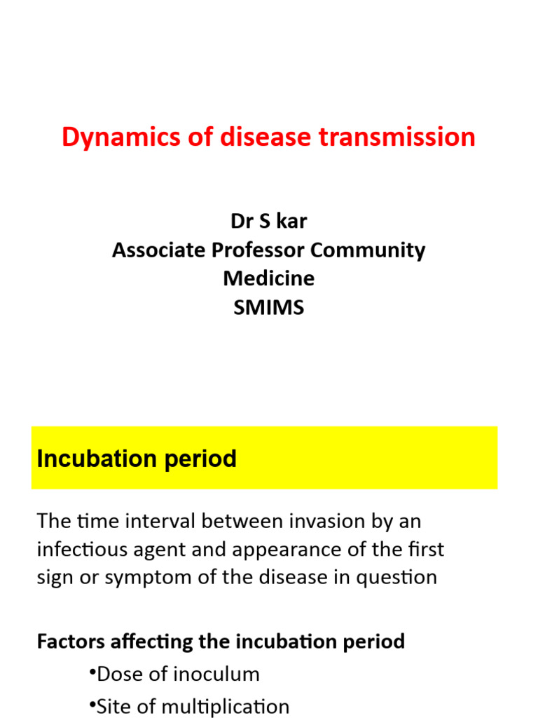 Dynamics of Disease Transmission | PDF | Infection | Public Health