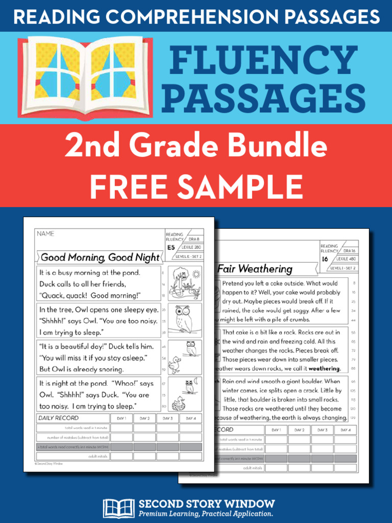 2nd Grade Bundle Free Sample: Passages Fluency | PDF | Learning ...