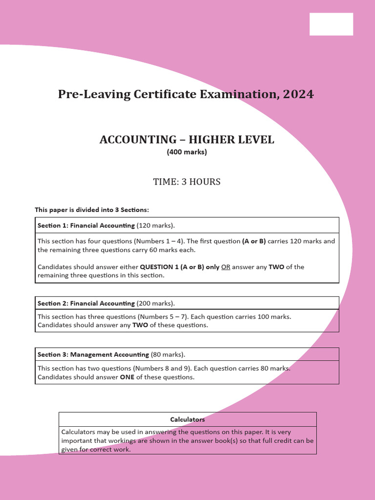 Mock 2024 - Higher Level - QP | PDF | Dividend | Stocks