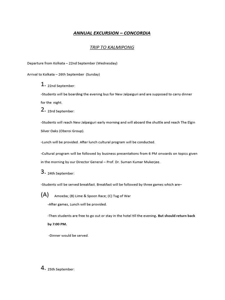 Annual Excursion Final | PDF