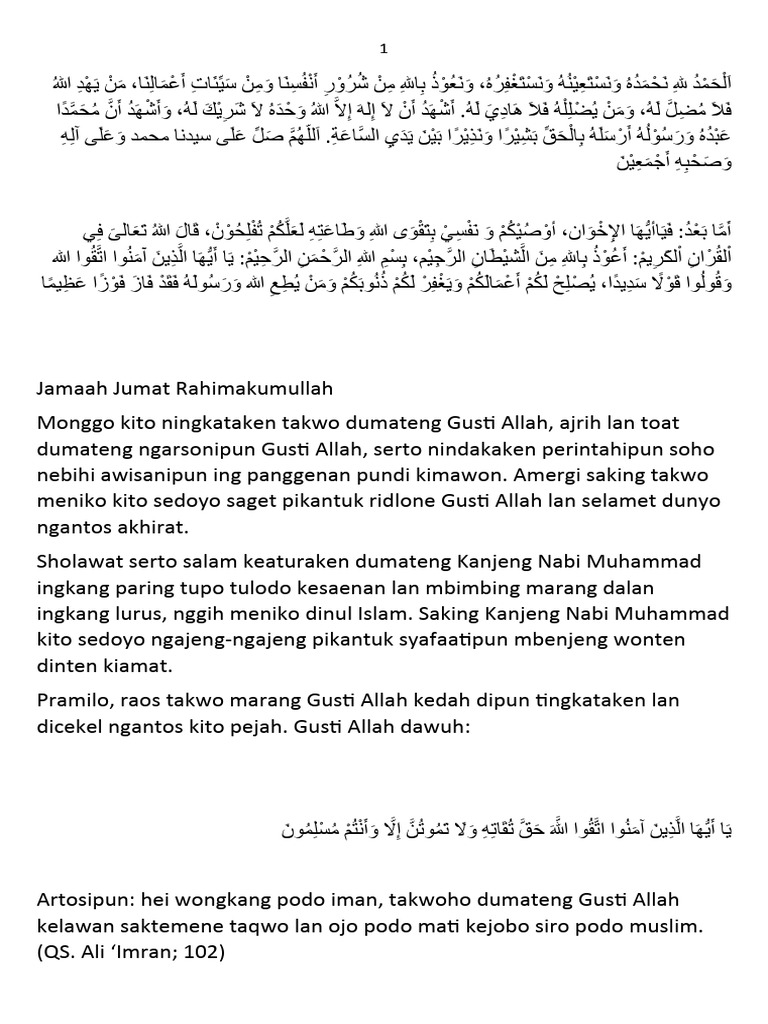 Dungo Selamet Dunyo Akherat | PDF