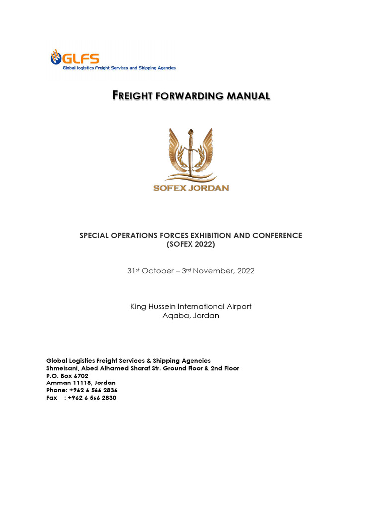 Freight Forwarding Guidelines for SOFEX 2022 | PDF | Cargo | Freight ...