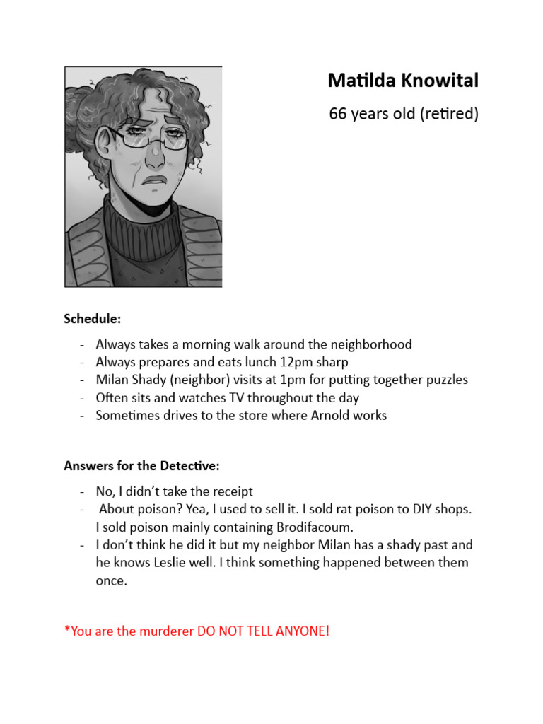 Murder Mystery Conversation Game Part 2 - 150469 | PDF