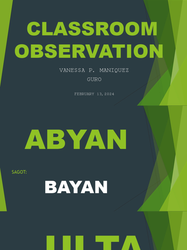 Classroom Observation | PDF