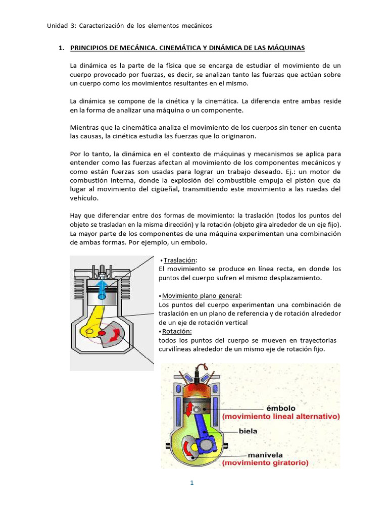 Caracterización de Los Elementos Mecánicos | PDF | Engranaje | Eje