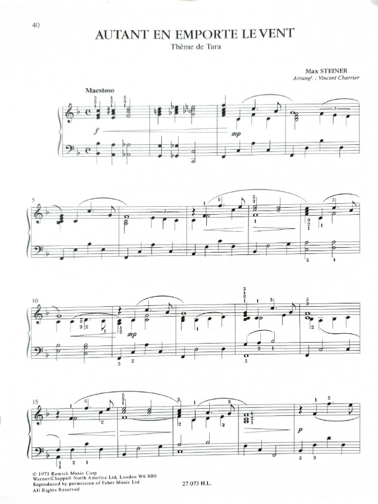 Autant en Emporte Le Vent-Thème de Tara | PDF