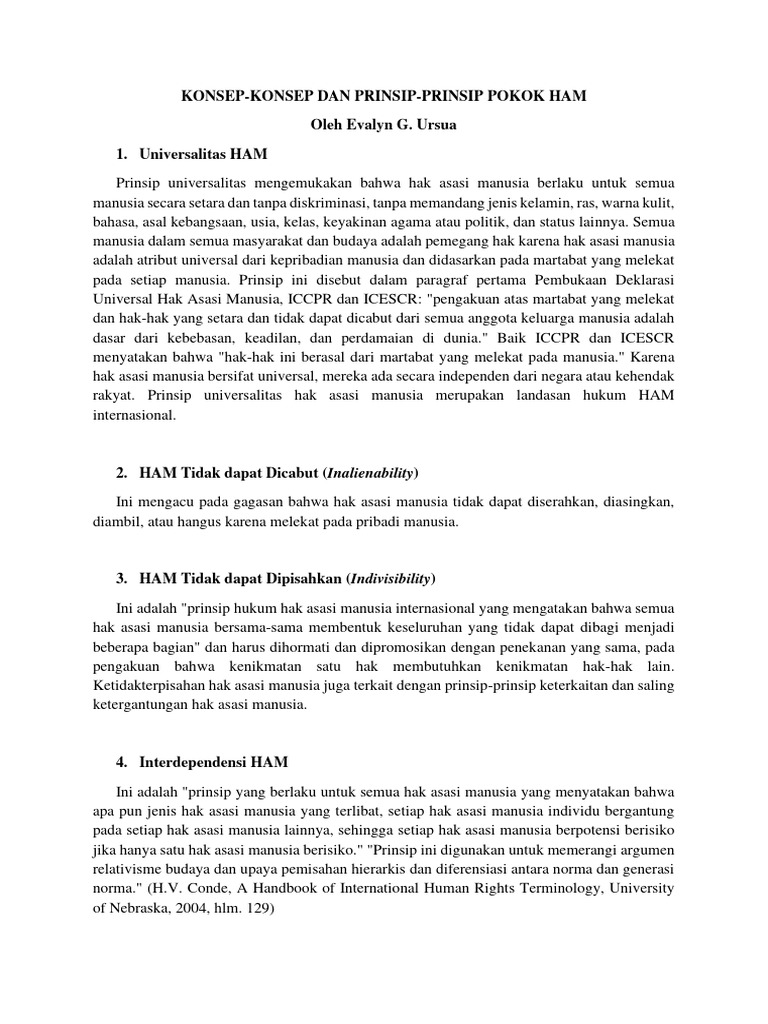 Prinsip Utama Hak Asasi Manusia | PDF | Ilmu Sosial